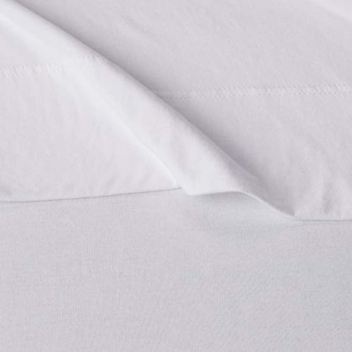 Amazon Basics Cotton Jersey 4-Piece Bed Sheet Set, King, White, Solid