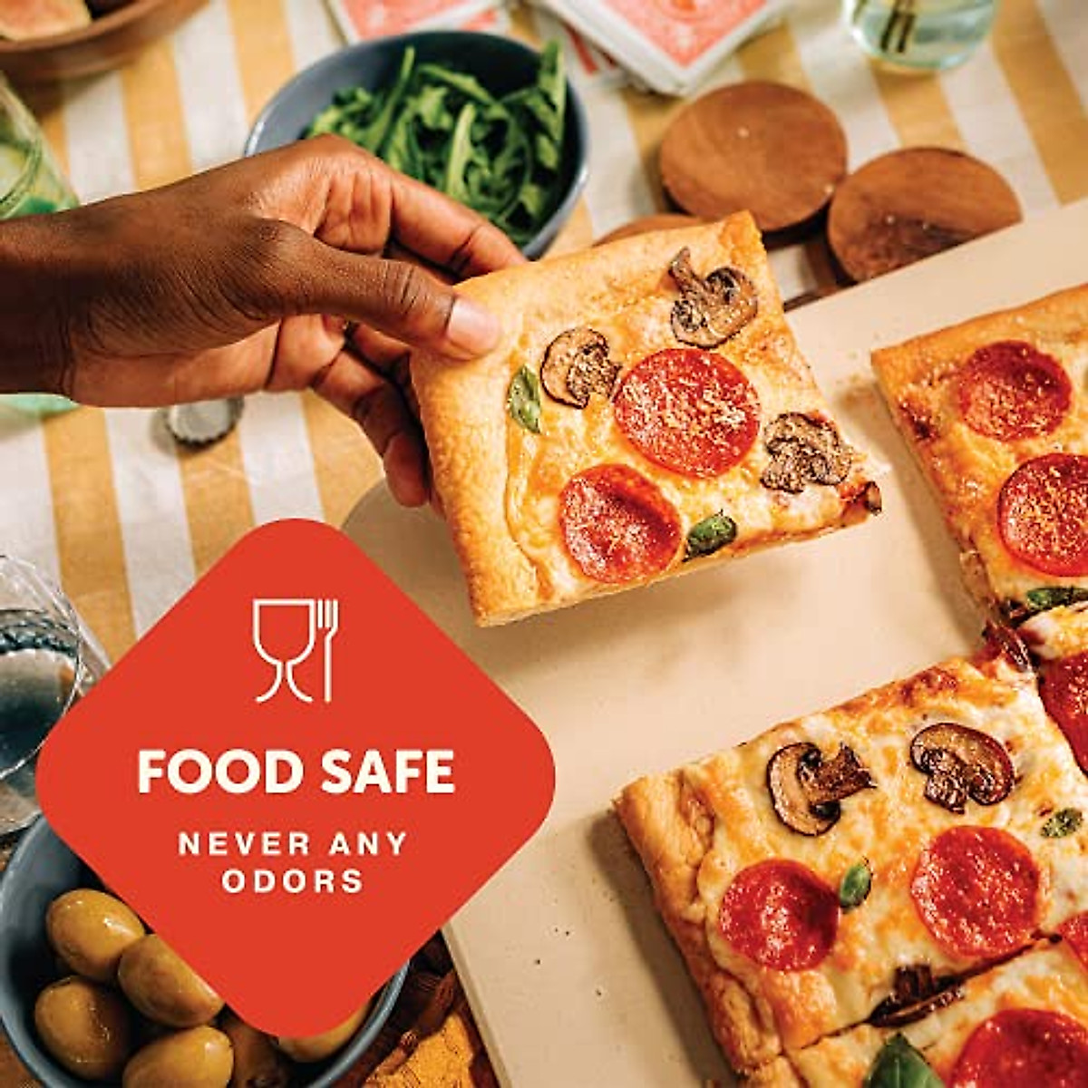 Cast Elegance Durable Thermal Shock Resistant Thermarite Pizza and Baking Stone for Oven and Grill, Includes Recipe E-Book & Cleaning Scraper, Large, 16 inch Round, 5/8th inch Thick