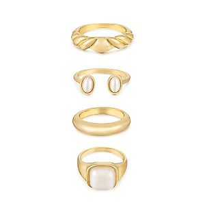 Ettika 18k Gold Plated Ring Set for Women. Ultimate Babe Stacking Ring Set. Fashion Jewelry and Accessory, 8