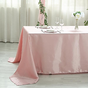 Tableclothsfactory 90x132 Rectangle Dusty Rose Wholesale Satin Tablecloth Banquet Linen Wedding Party Restaurant Tablecloth