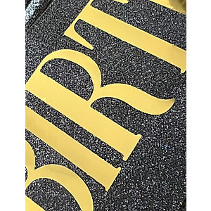 "Birthday Baddie" sash - Black Glitter sash with Gold foil. Soft Black Satin Sash for Women and Men - Birthday Party Favors Supplies Decorations & Accessories for Any Birthday