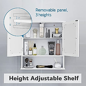 TaoHFE Medicine Cabinet,Medicine Cabinets for Bathroom with Mirror 2 Doors 3 Open Shelf,Bathroom Cabinet Wall Mounted Wooden Bathroom Storage Cabinet Over Toilet Bathroom Cabinet Laundry Room Kitchen