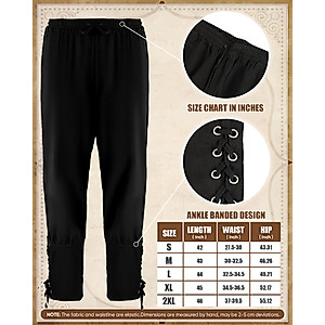 Panitay 8 Pcs Halloween Men's Renaissance Costume Set Medieval Viking Shirt Pant Belt Cape Bracer Sword Bag(Large,Stylish Color)