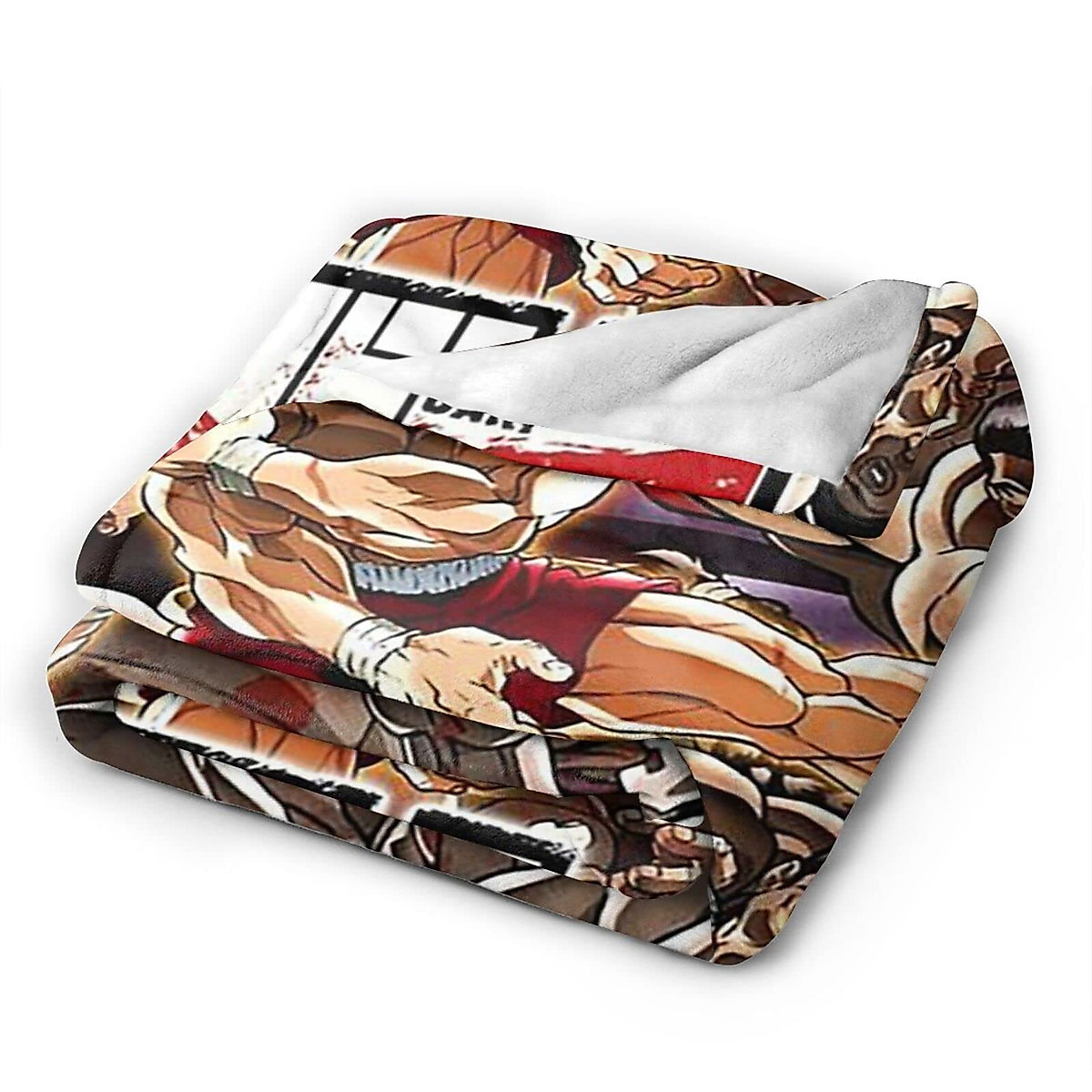 Anime Baki The Grappler Blanket Tapestry Sofa Office Bedroom Throw Blankets Super Soft Cozy Microfiber Blanket Bedding 40"X30"