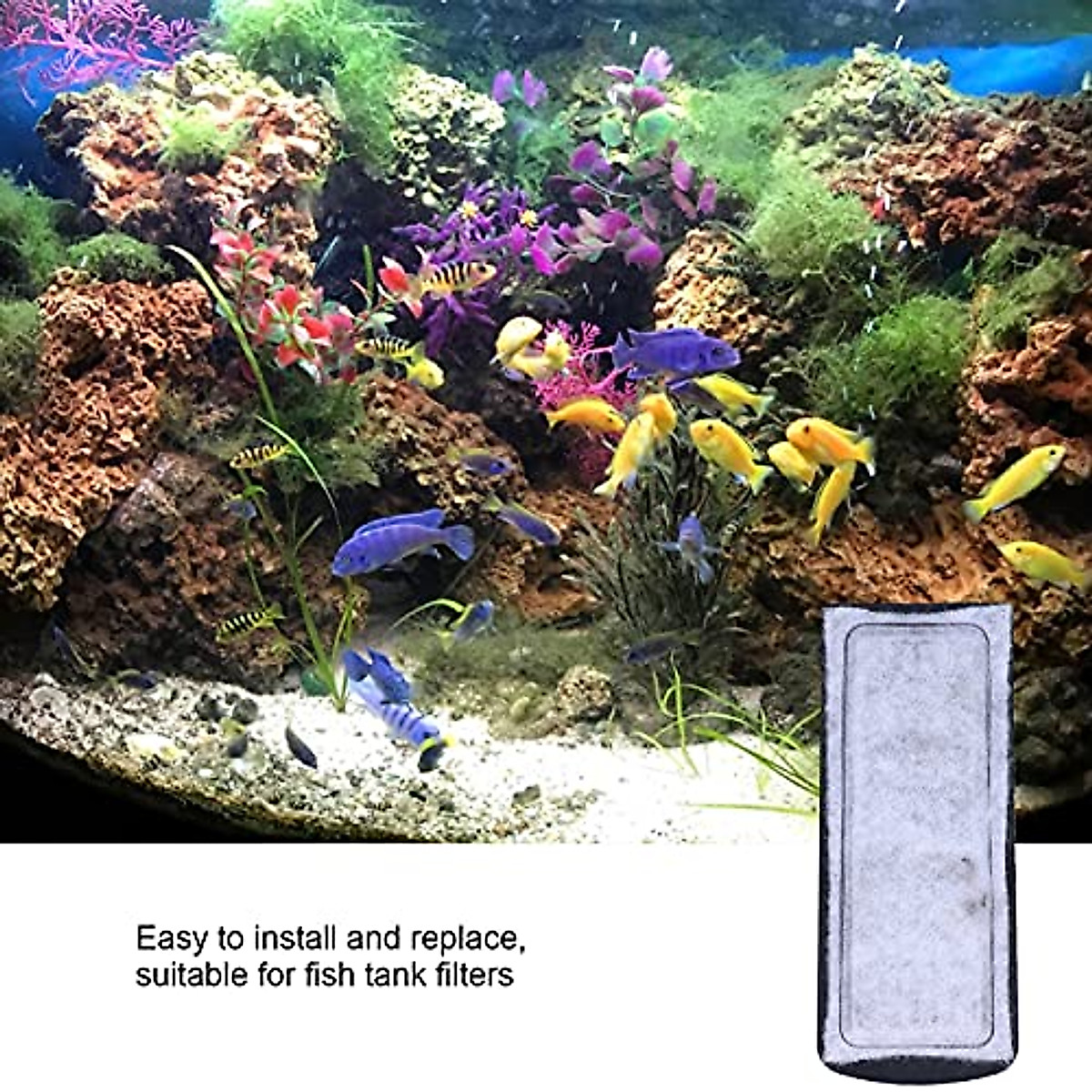 Watris Veiyi Fish Tank Filter Cartridge, 6Pcs Aquarium Filter Cotton Replacement, Wall Mounted Filter Accessory Cartridge Carbon Supplies