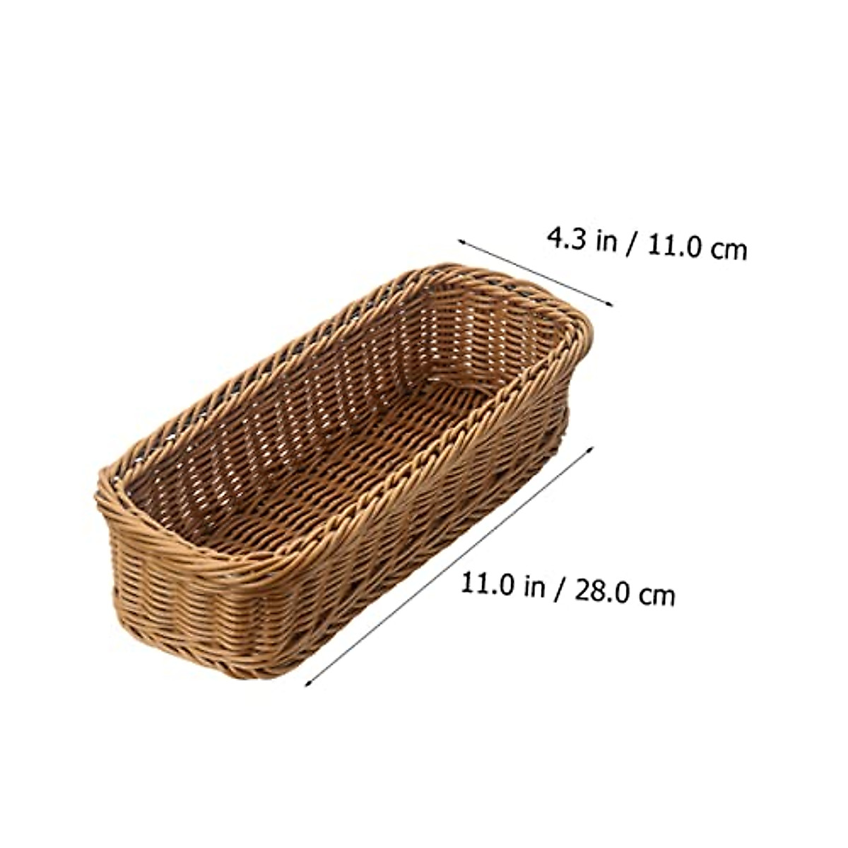 UPKOCH 3pcs Vegetables Tote Imitation Containers Bins Plastic Rattan Handmade Food Rectangular Wicker Snack S Fruit Dinnerware Poly Woven Napkins Kitchen Silverware Basket Holders