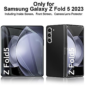 Qoosea [2+2+2 Pack for Samsung Galaxy Z Fold 5 Screen Protector Soft Full Cover Full Inner & Back Screen High Definition Anti Scratch Bubble Free Screen Protector for Galaxy Z Fold 5