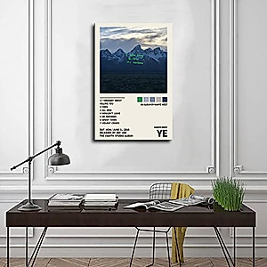 TOBIANG Kanye Poster West Ye Music Album Cover Signed Limited Poster Canvas Poster Wall Art Decor Print Picture Paintings for Living Room Bedroom Decoration Unframe:12x18inch(30x45cm)