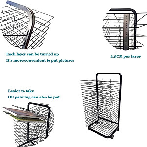 Art Drying Rack for Classroom Drying Rack，Art Drying Rack for Art Metal Wire Work Display Rack, Art Carts with Wheels for Classroom Art Studios and Home Use. Drying & Print Racks ( Size : 25 Layers )