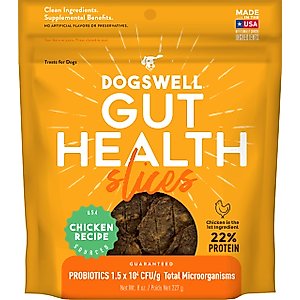Dogswell Gut Health Slices Functional Dog Treats, Chicken 8 oz. Bag