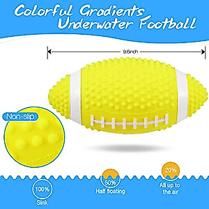 Hiboom Swimming Pool Football, Water Footballs for Pool for Under Water Passing, Dribbling, Beach Football Waterproof, Pool Water Diving Game Toys for Teens Adults, Ball Fills with Water (Yellow)