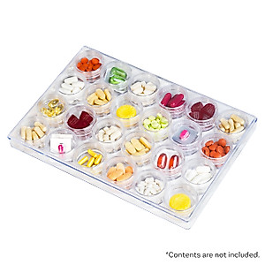 The Beadsmith Personality Case - Clear Storage Organizer Box, 9.5 x 6.4 inches - Includes 24 Small Containers with lids – 1.5 x 0.8 inches, Bead Holder