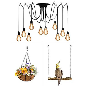 Qc Ceiling Hooks for Hanging Plants, 6 Sets Nickel Heavy Duty Swag Hooks with Hardware Including Screws and Toggle Wings