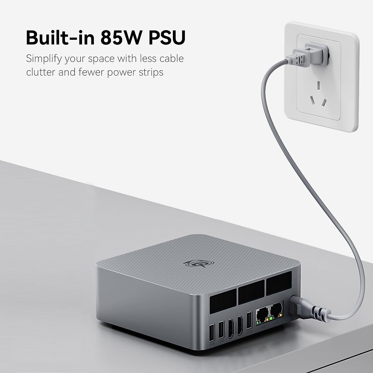 Beelink EQR Mini PC W-11 Pro Ryzen 7 7735HS 24GB DDR5 1TB NVMe M.2 SSD Dual HDMI Display 4K@60Hz Output, Wi-Fi 6, RJ45, Built in PSU Office Mini Computer