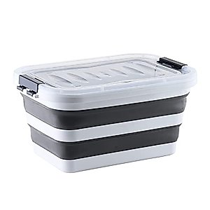 Large Storage Bags with Wheels, Heavy Duty Clothes Storage Bins Foldable Closet Organizer Storage Containers Latching Lids, 32Qt Collapsible Storage Box for Clothing, Blankets, Comforters, Bedding and Toys