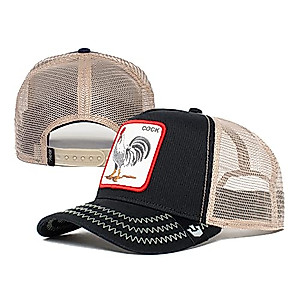 Goorin Bros. The Farm Men's Trucker Hat - Baseball Snapback Cap, Black Rooster