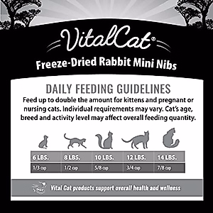 Vital Essentials Freeze Dried Cat Food, Rabbit Mini Nibs 12 oz