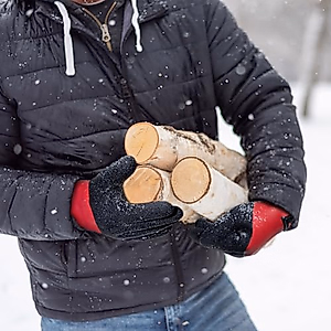 KAYGO Waterproof Thermal Work Gloves for Men and Women, Full Hand Latex Coated, Acrylic Insulated Liner for Freezer Cold Weather, Fine Crinkle Grip,KG140W, Red,Large