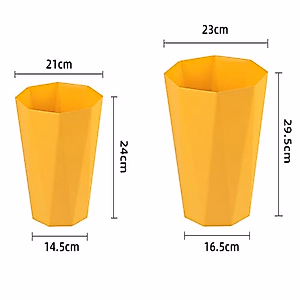 MRBJC Trash Can, Wastebasket and Recycling Plastic Garbage Container Bin for Bathroom, Dorm, Powder Room, Kitchen, Office Yellow 16.5x29.5cm