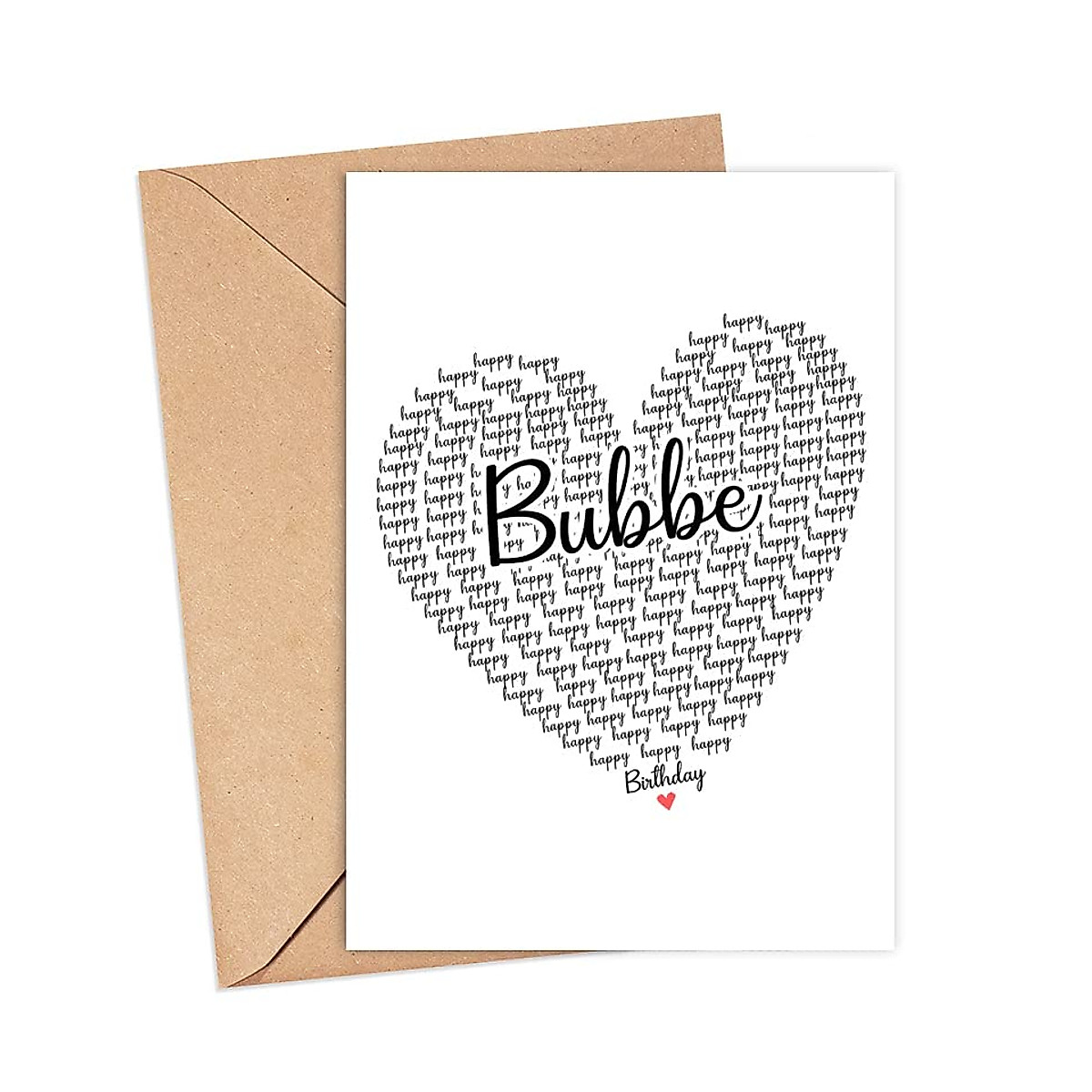 GavinsDesigns Happy Birthday Bubbe Card - Cute Happy Birthday - Birthday Greeting Card - Sweet Birthday Card For Bubbe - Anniversary-Thank You Card - Heart Happy Birthday Mom - I Love You Bubbe Card