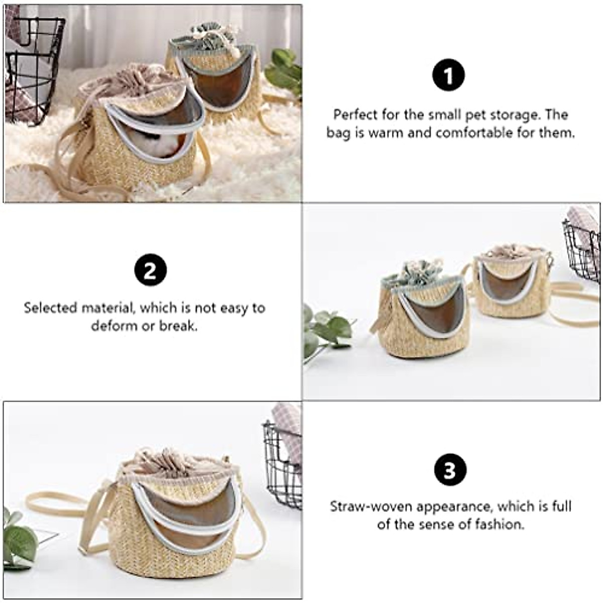 Balacoo Hamster Carrier Bag Small Animal Portable Outgoing Bag Pouch for Sugar Glider Hamster Squirrel Small Animals,Light Coffee,S1151HQ159N1UTG1,14X14CM