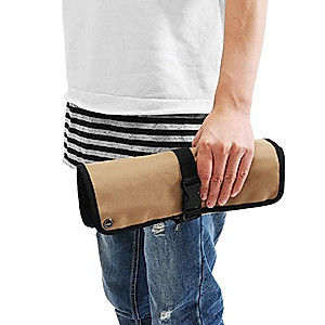 10 Slots Chef Knife Roll Bag Waterproof Oxford Cloth Roll Utensil Holder Storage Bag Multi Purpose Knife Roll Pouch with Cover Flap Wrap String for Small Size knife