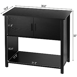 TOLEAD Aquarium Stand with Cabinet, 40-50 Gallon Fish Tank Stand, Turtle Reptile Terrariums Stand, Metal Frame 990 Pounds Load Capacity, 18.9" D x 36.6" W x 32" H