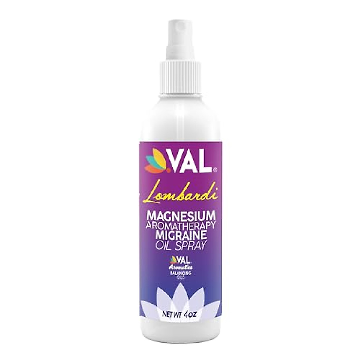 VAL Lombardi Magnesium Aromatherapy Spray with Peppermint & Essential Oils - Quick Comfort for Head Tension, Made in USA, 4 oz.