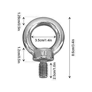 Lifting Ring Eye Bolt, 2Pcs Stainless Steel Lifting Ring Eye Bolt Heavy Duty Marine Grade Ring Screw Bolts(M16)