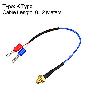 uxcell Thermocouple K Type, 0-260C M4 Screw Temperature Sensor Probe 0.4ft for 3D Printer