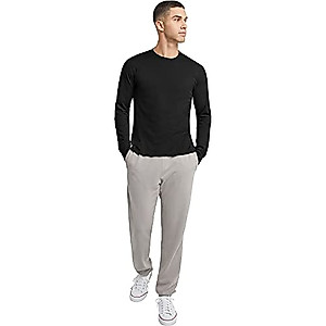 Hanes Originals Long Sleeve Cotton T-Shirt, Classic Crewneck Tee for Men, Available in Tall, Black, X Large