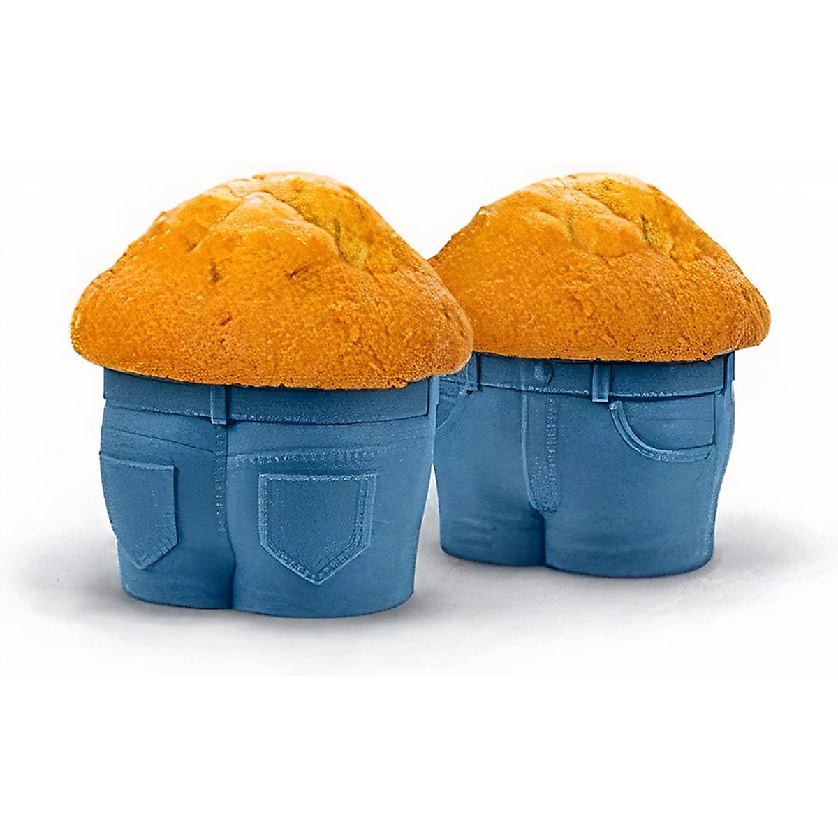 Silicone Cupcake Baking Cups | Great Mother's Day Gifts Idea for Bakery | Cute Mini Jeans Style Baking Utensils Pants Muffin Liners Holders | Set of 4