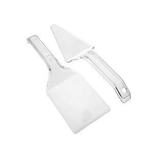 Clear Plastic Cake Server Set -- 2pc -- Square and Triangle Server