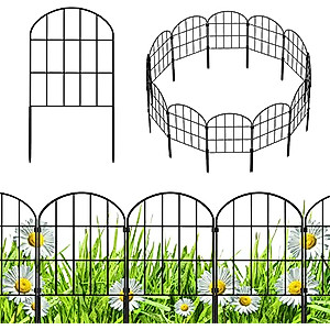 Decorative Garden Fence No Dig Fencing 12 Pack, 13ft (L) x 24in (H) Rustproof Metal Wire Panel Border Animal Barrier,Apply to Dog Fencing Outdoor for The Yard
