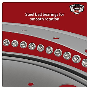 TROOPS BBQ 8-Inch Lazy Susan Turntable Steel Ball Bearing for Table, Kitchen Countertop, Pantry, Cabinet, Spices, Makeup, TV Stand, Rotating Swivel Base Plate, 700-lb Load Capacity, 11/32 Thick