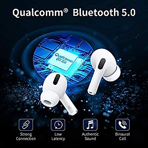 YZJSM Headphones,Noise Canceling Bluetooth Headphones Stereo Waterproof in-Ear,Sports Bluetooth Headphones with Mini Charging Case and Built-in Microphon,for Women and Men,for iPhone Android