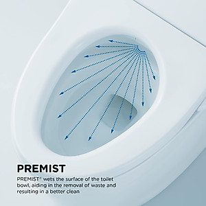 TOTO WASHLET+ Drake II 1G Two-Piece Elongated 1.0 GPF Toilet and WASHLET+ C2 Bidet Seat, Cotton White - MW4543074CUFG#01
