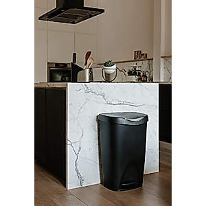 Umbra 084200-047 Brim Step On Trash Can, Black, 13 Gallon