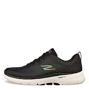 Skechers Women's GO Walk 6-Vibrant Energy Sneaker, Black/Multi, 8