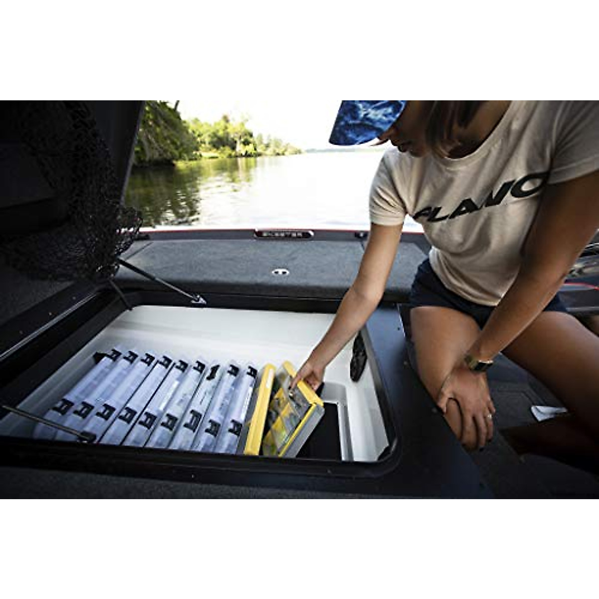 Plano Edge 3700 Premium Thin Tackle Utility Box, Clear and Yellow, Waterproof and Rust-Resistant Bait and Tackle Box Storage Organization
