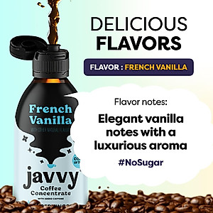 Javvy Coffee Concentrate - Cold Brew Coffee, Perfect for Instant Iced Coffee, Cold Brewed Coffee and Hot Coffee, 35 Servings - French Vanilla