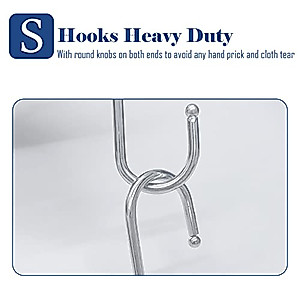 S Shaped Hooks,50 Pack S Hooks Heavy Duty,S Hooks for Hanging Clothes for Coats Jean Plants Cups Pot Bag Towel Outdoor,4 Inch(Silver)