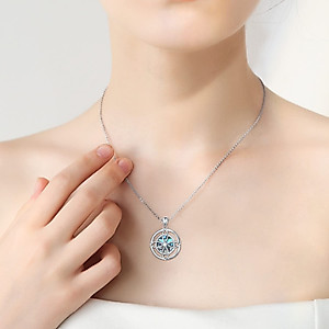 925 Sterling Silver Good Luck Irish Celtic Knot Jewelry Abalone Shell Witches Knot Pendant Necklace for Women