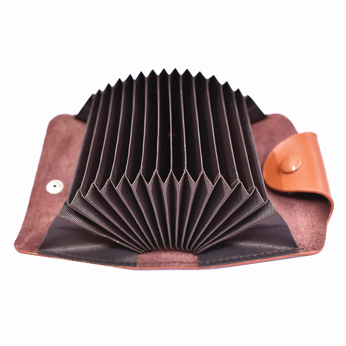 Laimi Duo Unisex Genuine Slim Thin Wallet Leather RFID Security Blocking Credit Card Holder Business Name Card Wallet Case for Women and Men (Brown)