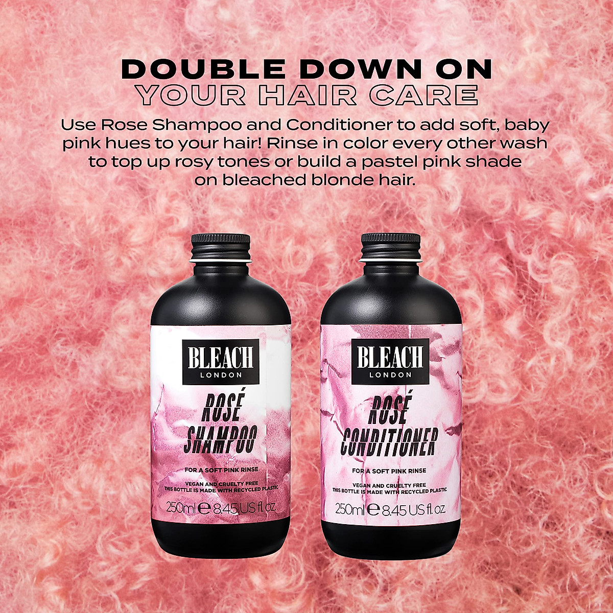 BLEACH LONDON Rose Conditioner - Soft Pastel Pink Rinse, Color Toning and Preserving, Vegan, Cruelty Free, Daily Hair Nourishment, Color Depositing Formula, 8.45 fl oz
