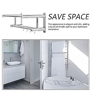 Stainless Steel Towel Rack Hanging Wall Basket Kitchen Shelf Bathroom Shelf Organizer Kitchen Storage Rack Soap Dish Holder Shelf Bathroom Shower Towel Wall Rack Bathroom Organizer