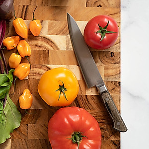 Villa Acacia Extra Large Butcher Block - 24x18 Inch, 2" Thick Wooden Cutting Board