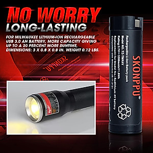 SKONPPU 3.7V 3200mAh Replacement Battery Compatible with Milwaukee 48-11-2131.
