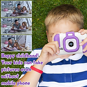 Kids Camera Christmas Birthday Gifts - Girls Age 3-10, Upgrade Kids Selfie Camera HD Digital Video Cameras for Toddler, Portable Toy for 3 4 5 6 7 8 9 10 Year Old Girls Boys with 32GB SD Card Purple