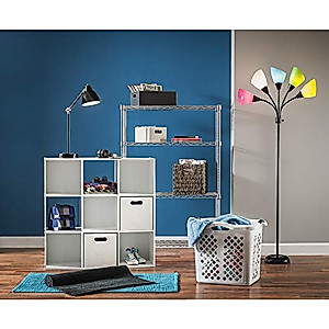 Style Selections 67-in Black 3-way Multi-head Floor Lamp with Plastic Shade